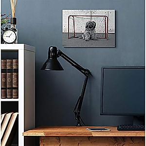 Stupell Industries Hockey Goalie Sports Dog Pet Animal Collage Design Canvas Wall Art, 16 x 20, Multi-Color