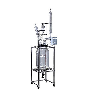 HNZXIB Double-Layer Cylindrical 50L Glass Jacket Type Reactor Chemical Reaction Unit
