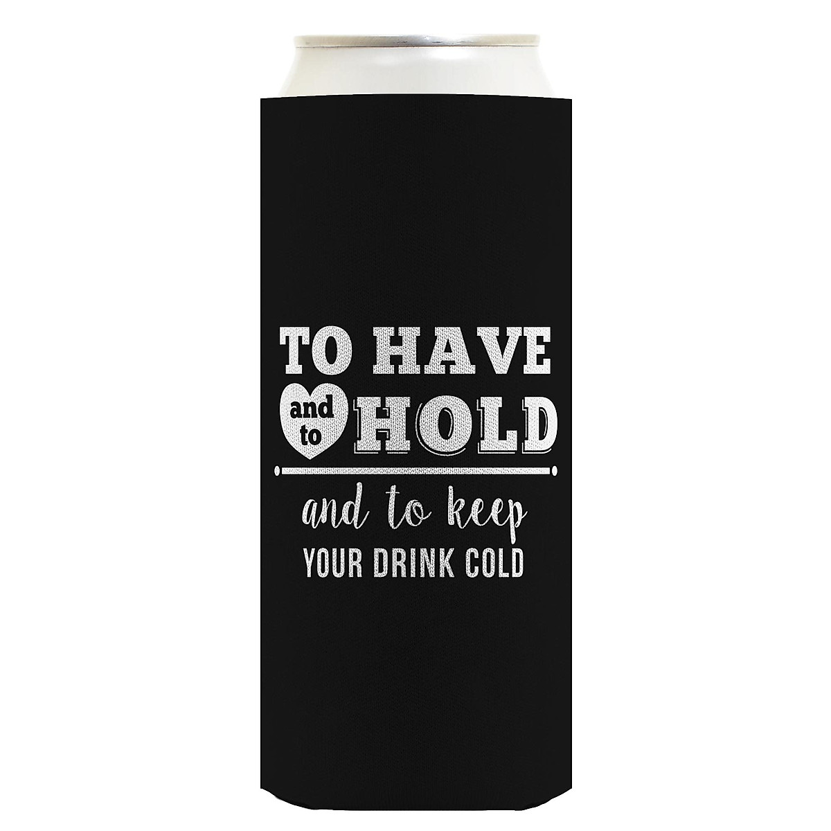 Have Hold Keep Drink Cold Names & Date 48-Pack Personalized Ultra Slim Seltzer Can Coolies Black