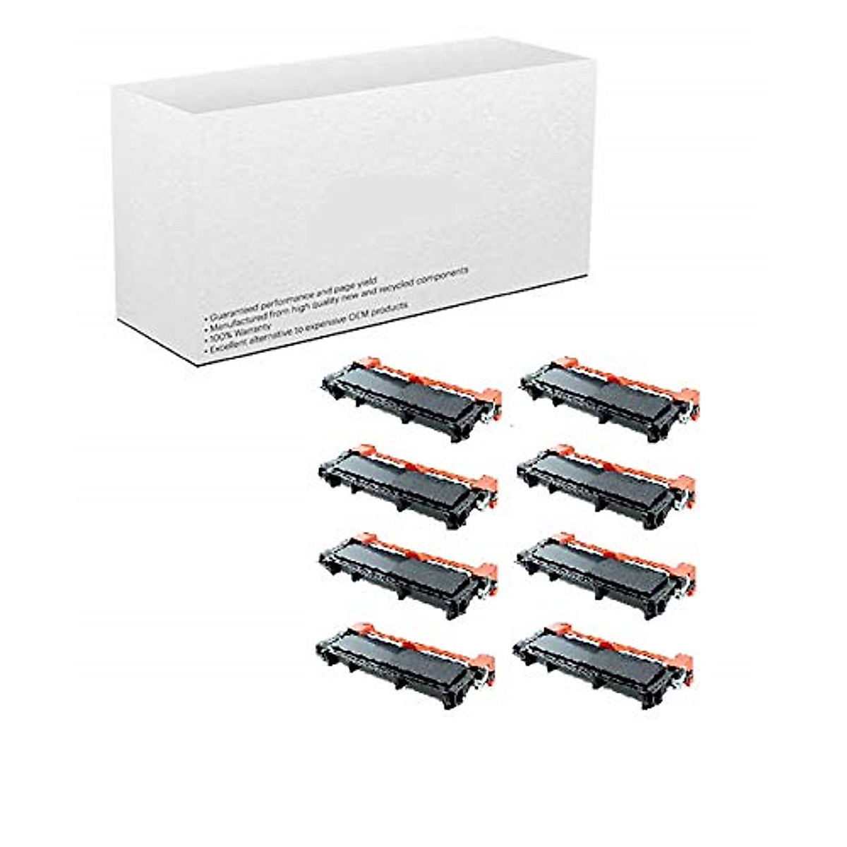 AM-Ink Compatible Toner Cartridge Replacement for Brother TN630 TB-630 TN660 TN-660 High Yield MFC-L2720DW MFC-L2740DW Printer (8-Pack)