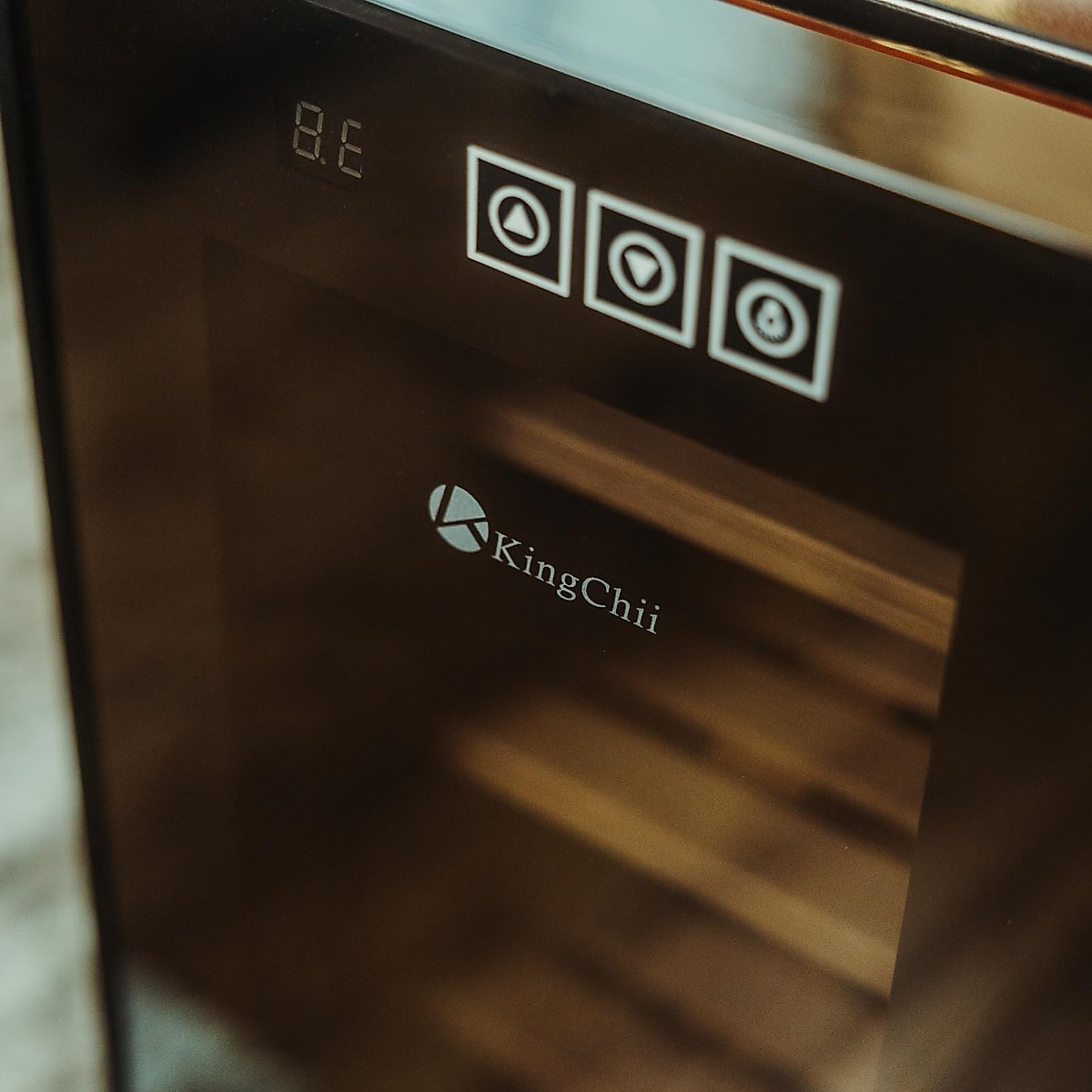 KingChii 26L Electric Cigar Humidors with Temperature Control System, Cigar Cabinet with Spanish Cedar Wood Shelves & Hygrometer, Father's Day Gifts for Men (4 Layers 200 Capacity)