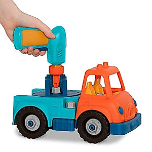 Battat- Wonder Wheels- Take-Apart Crane Truck – Toy Crane Truck With Drill For Kids – STEM Toy- Developmental Toy – 3 Years +