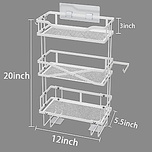 Ronanemon Over The Toilet Storage,Bathroom Organizer, Toilet Shelf with Toilet Paper Holder,Bathroom Shelf Over Toilet,3 Tier Toilet Storage Rack (Black)