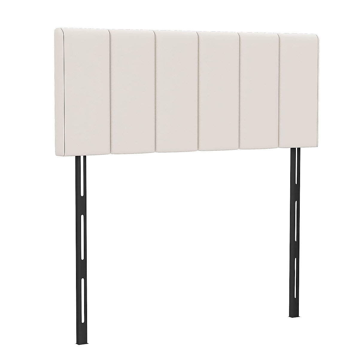 HAOBO Home Upholstered Headboard Foldable King Size Headboards Eastern King/California King Faux Leather Panel with Height Adjustments-White