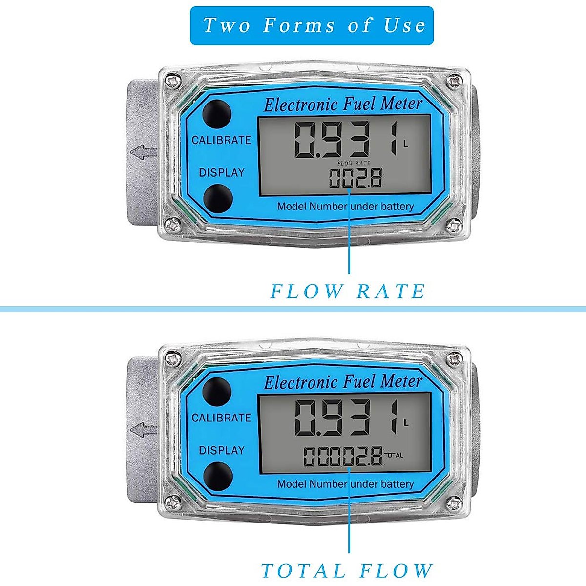 Digital Turbine Flow Meter,1″ Digital LCD Display with NPT Counter Gas Oil Fuel Flowmeter,Pump Flow Meter,Diesel Fuel Flow Meter for Measure Diesel, Kerosene, Gasoline