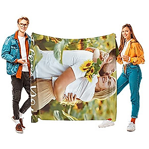 EastArts Custom Blankets with Photo, Personalized Photo Blankets Using My Own Photo, Customized Blankets with Picture, Personalized Gifts for Women Men, Personalized Couples Gifts for Valentines Day