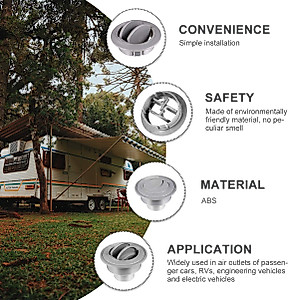 Garneck Bus Air Conditioning Vent Universal Round Bus Ceiling Air Conditioning Vent DIY Air Flow Ventilation Deflector Outlet for Rv Bus Car Boat Supplies Style 1
