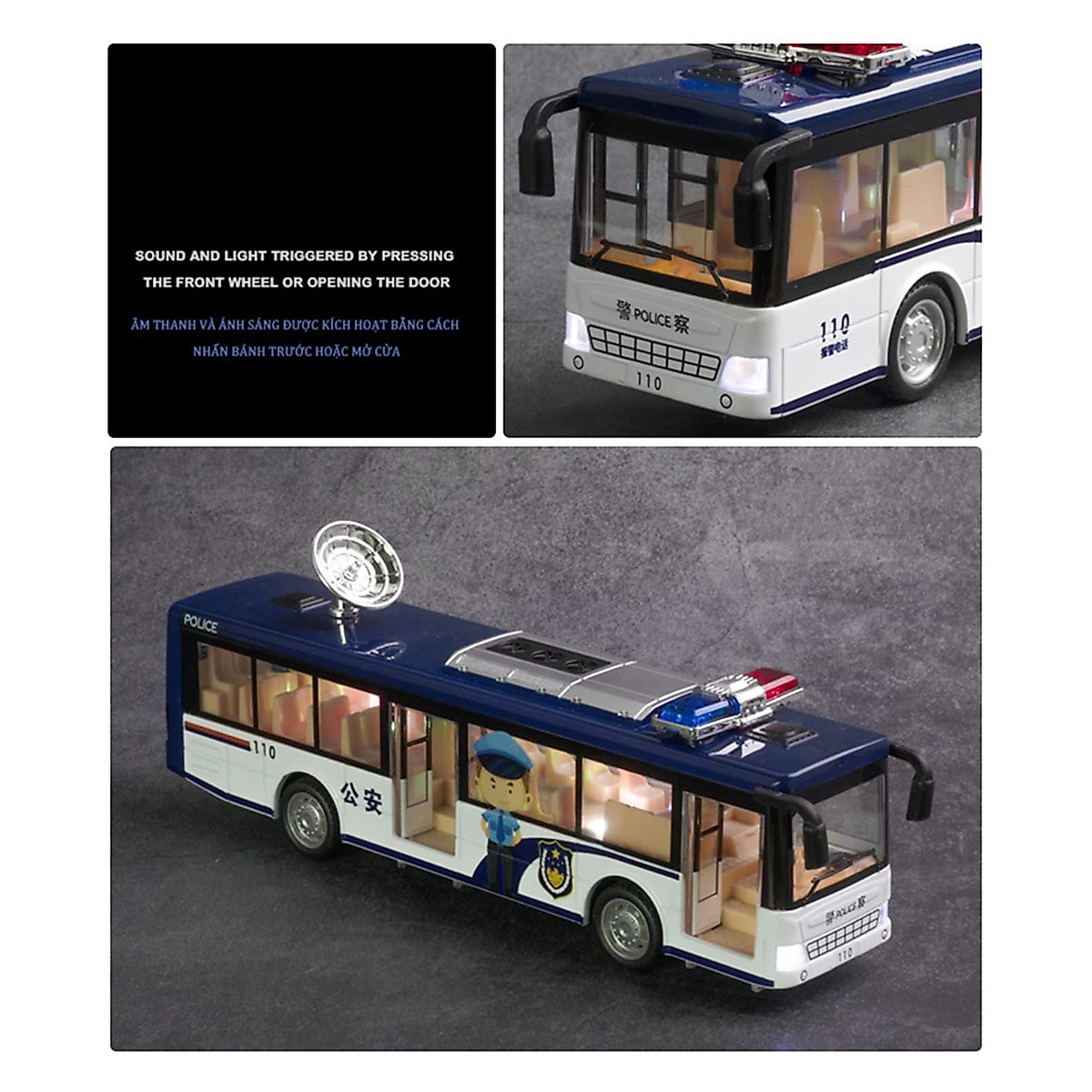 MING ZHEN Toy car Model for Sightseeing Tourist Double Decker Toy Bus City Bus Diecasts Alloy Toy Car Model Sound Light Kids Gift (Color : A1)