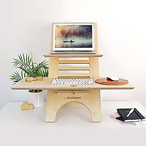 DeskStand Original Standing Desk Height Adjustable Sit-Stand Desk Converter, Ergonomic Furniture
