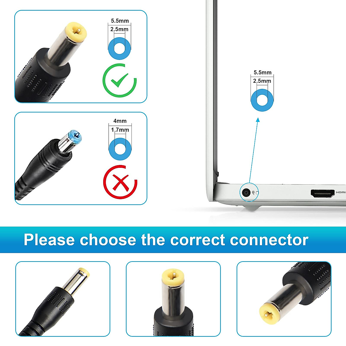Futurebatt 19V 4.74A 90W AC Adapter Charger for Vizio E320VP M261VP LED LCD TV Power Supply Power Supply Cord