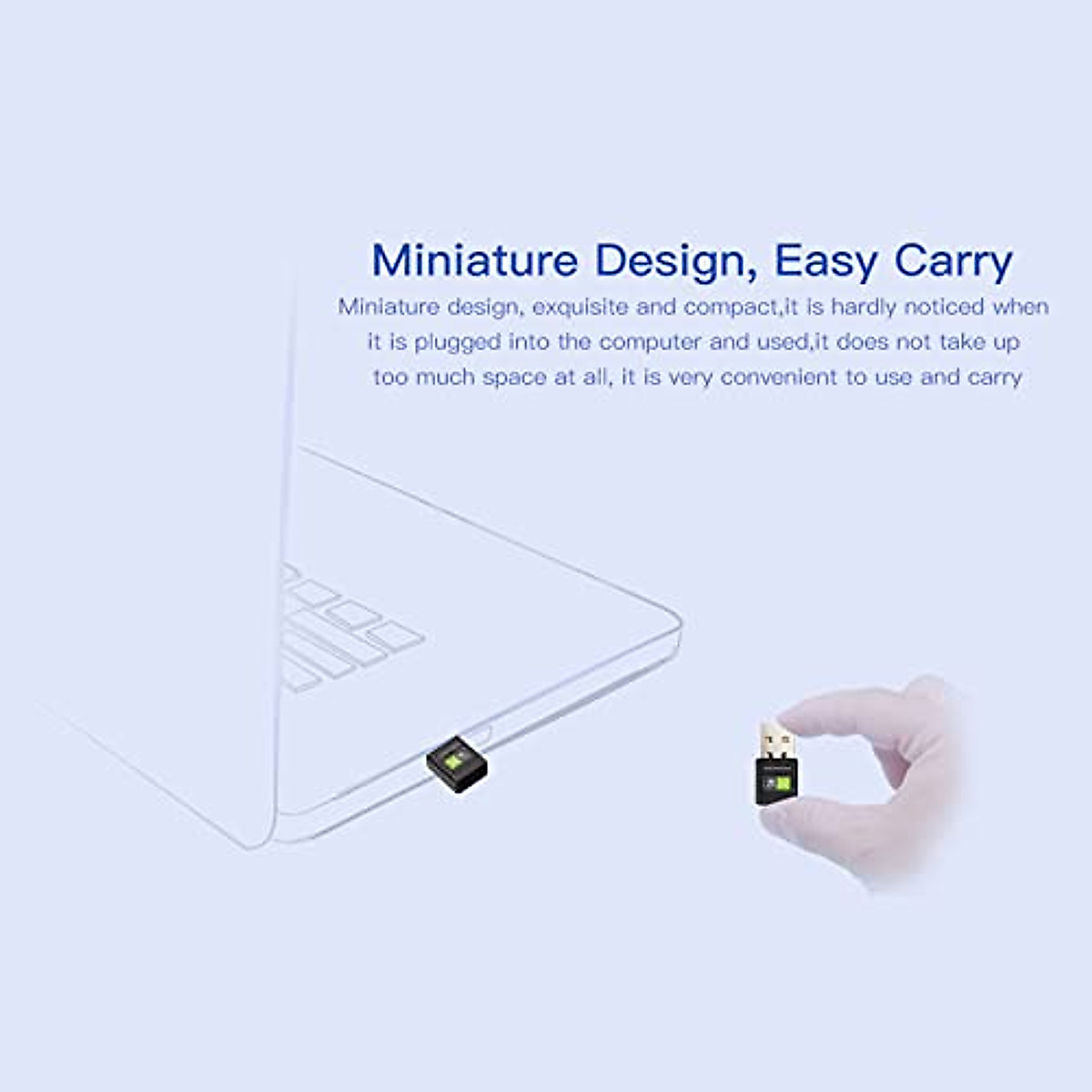 Free Driver USB WiFi Adapter for PC, AC600M USB WiFi Dongle 802.11ac Wireless Network Adapter with Dual Band 2.4GHz/5Ghz for Desktop Laptop Support Windows 10/8/7/XP