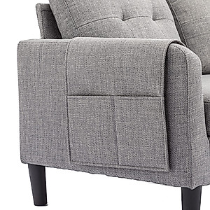 Eafurn 3 Seater Sectional Chaise Lounge and Storage,L Shaped Convertible Pull Out Bed,Comfy Velvet Upholstery Corner Sofa & Couches Button Tufted Living Room Furniture Sets, Gray 72.44"