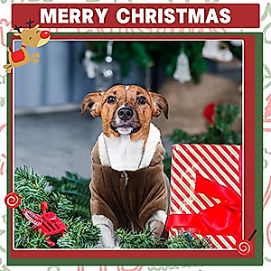 Christmas LED Reindeer Dog Costume Ultra Soft Elk Puppy Jumpsuits Light-up Dogs Sweater Coral Velvet Fleece Hoodie Coat Winter Warm Pet Hoodies Cute Cat Jacket Clothes (Medium)