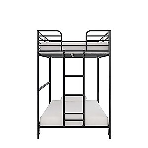DHP Daven Easy Assembly Kids Bunk Bed, Twin Over Twin, Black