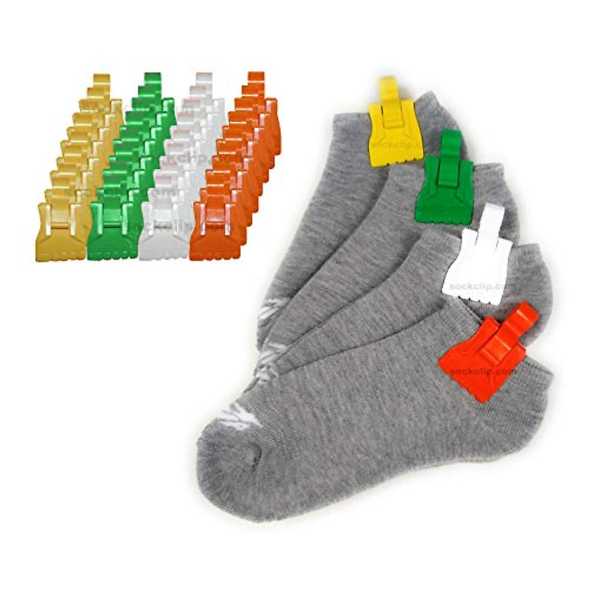 The Amazing Sock Clip Sock Holder, Spring Assorted 32 Clips, (8 Each of 4 Colors) Made in U.S.A. C