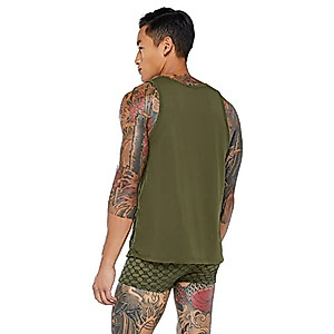 Savage X, Men's Flocked Monogram Tank, Deep Forest Green, M