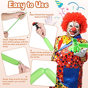 100Pcs 260 Balloons Rainbow Long Balloons for Balloon Garland Thickening Long Skinny Latex Balloons for Tying Twisting Animals Modeling Christmas Birthday Wedding Party Decor(Colorful long balloons)