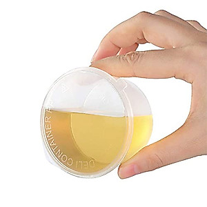 Plastic Disposable Portion Cups Souffle Cup with Lids Leak-proof Clear Thicken Storage Container Storage Box Slime, 1-Ounce, 50-Pack