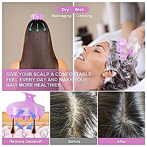 URTHEONE Hair Scalp Massager Shampoo Brush,Soft Silicone Hair Brush for Wet Dry Oily Curly Straight Thick Thin Rough Long Short Natural Men Women Kids Pets Hair Care Tools(Lilac Violet)