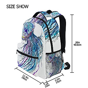 Ocean Jellyfish School Backpack Bookbag for Boys Girls Teens Casual Travel Bag Computer Laptop Daypack