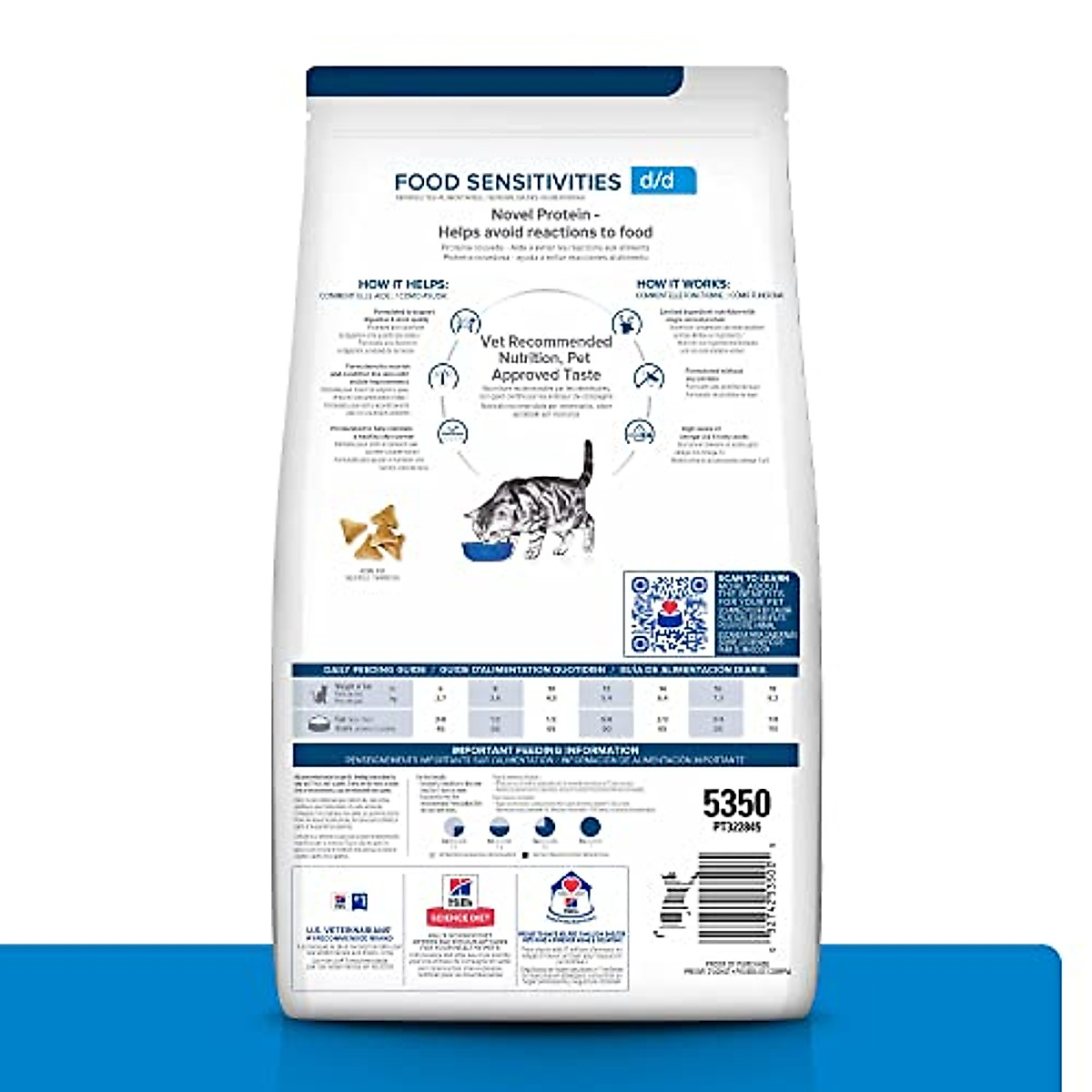 Hill's Prescription Diet d/d Food Sensitivities Venison & Green Pea Formula Dry Cat Food, Veterinary Diet, 8.5 lb. Bag