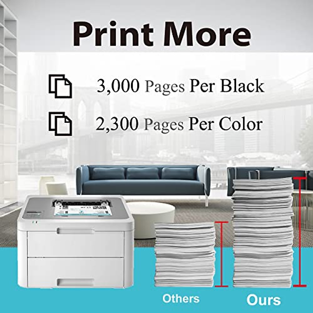 (10 Pack, Extra Black) TG Imaging Replacement for Brother TN227 Toner Cartridge (4B|2C|2Y|2M) High Yield for HL-L3290CDW HL-L3210CW HL-L3230CDW HL-L3290CDW Toner Printer