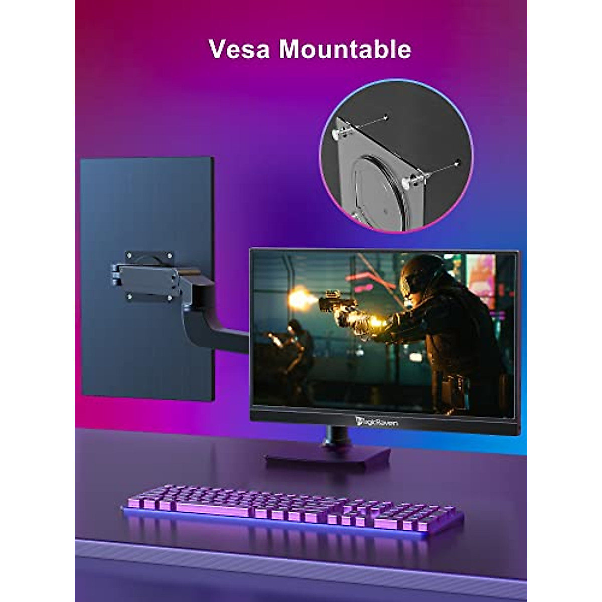 144HZ Portable Gaming Monitor, 17.3" 1080P Laptop Monitor, Dual USB C HDMI Second Computer Screen, VESA Gaming Display with Speakers, Travel Monitor for PS4/5 Xbox Switch MAC PC Phone