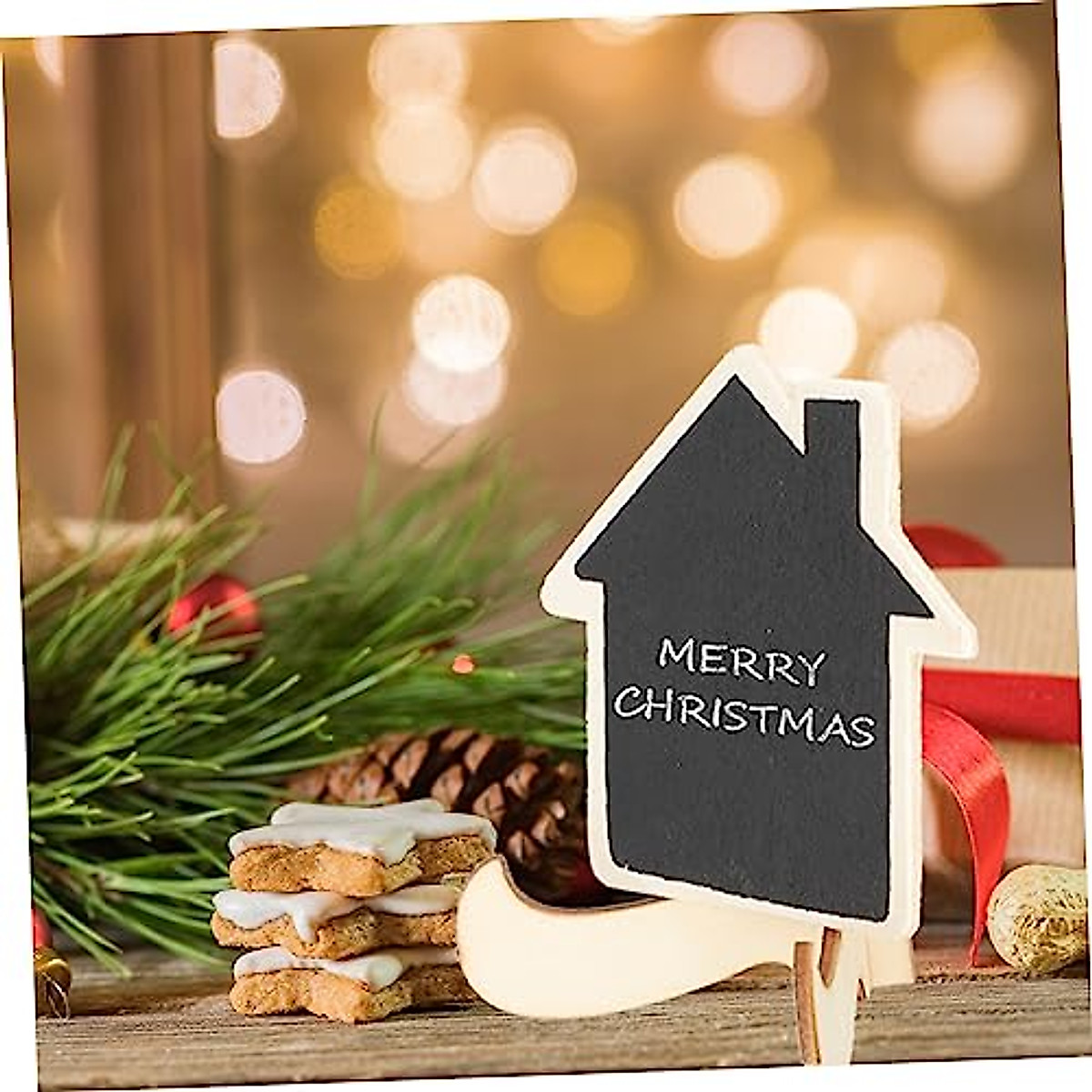 Operitacx 10pcs Wedding Signs Table Chalkboard Sign Place Blackboard Countertop Chalkboard Sign Mini Chalkboard Label Signs Mini Blackboard Easels Chalkboard Signs Small Board Desktop Wood