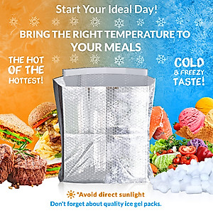 ABC 5 Pack Double Layer Foil Insulated Box Liners 12 x 12 x 5.5 inches. Fits USPS Large Flat Rate Box (12" x 12" x 5.5") Silver Shipping Boxes for Frozen Food, Odorless Insulated Containers.