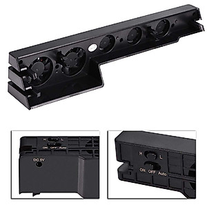 M ugast Cooling Fan for PS4 Pro, USB External Cooler 5 Fan Turbo Temperature Control Cooling Fans for Sony Gaming Console