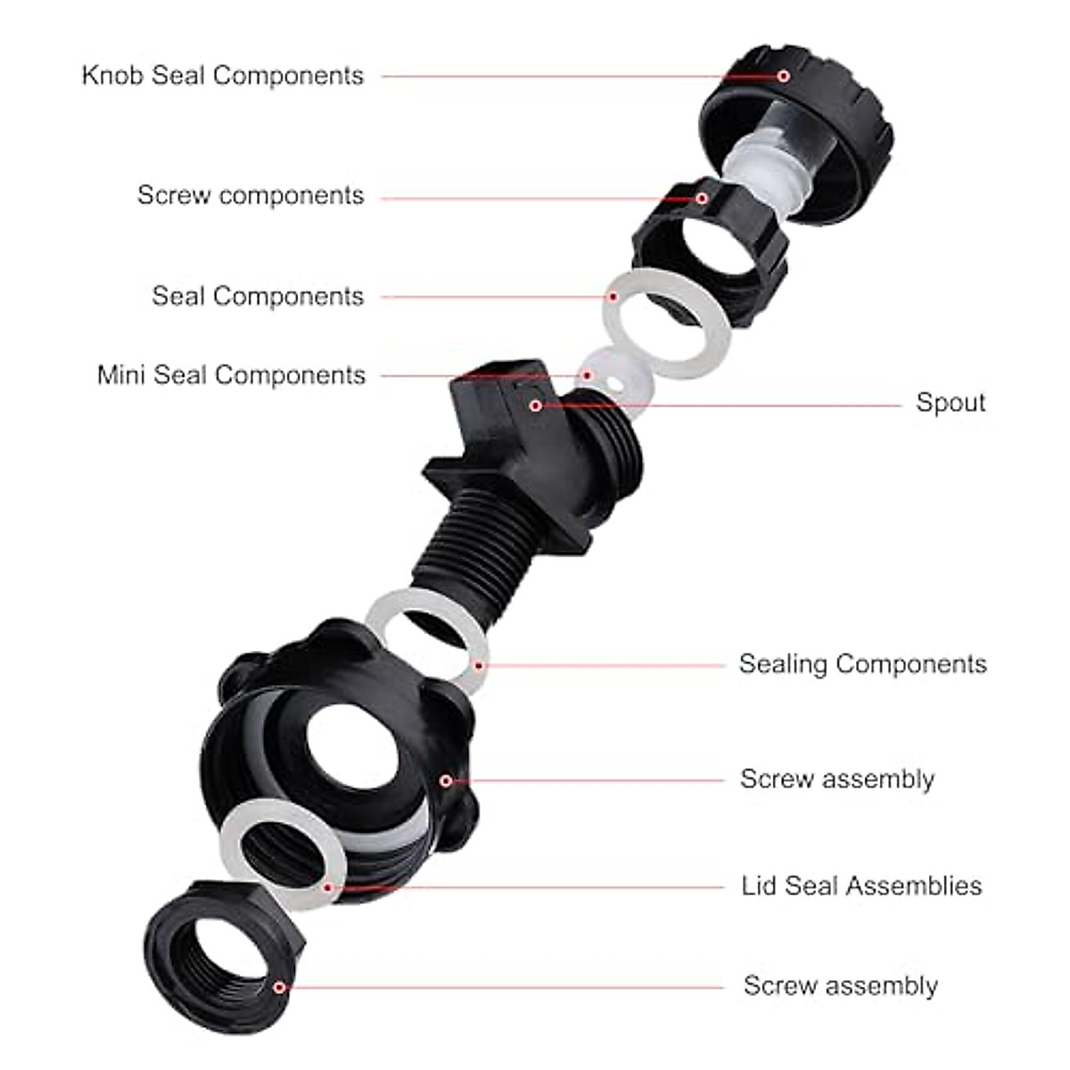 5-Gallon Water Jug Spigot,Water Carrier Jug Replacement Faucet Assy,Compatible with Coleman 5 Gallon Water Carrier Model,Universal Water Spout for 5-Gallon Jug (1 Pcs)