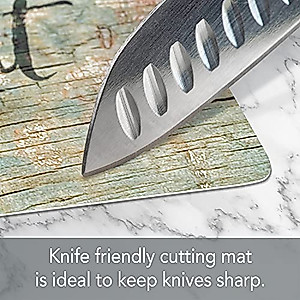 Chop Chop Designer Printed Flexible Cutting Board Mat, Made in the USA of BPA Free Food Grade Plastic, Family Time by Marla Rae,15” x 11.5”