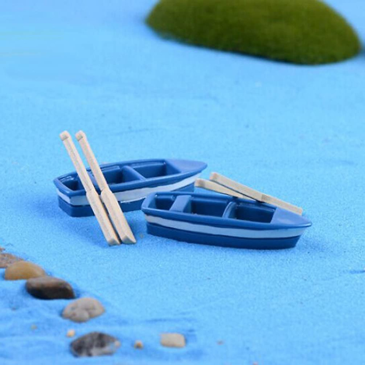 Ciieeo 2 Sets Micro Boat Micro Landscape Ornament Miniature Boat Micro Landscape Boat Mini House Boat