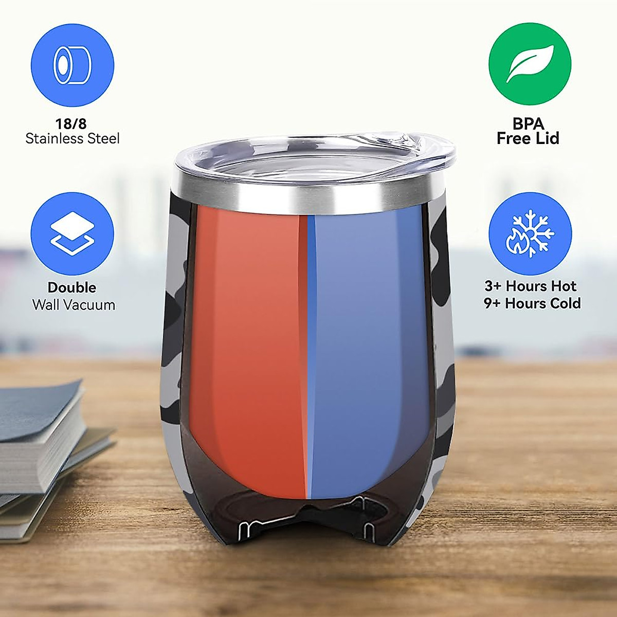 silichee 12 Oz Stainless Steel Stanley Cup with Lid Camouflage Pattern Background Classic Clothing Style Camo Repeat Print Insulated Tumblers Vacuum Coffee Mugs for Hot and Cold Drinks,Wine,Coffee