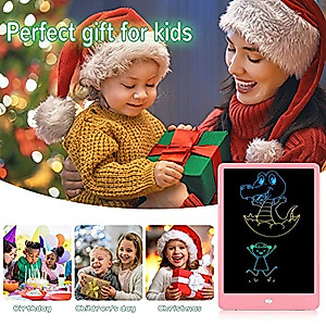 TEKFUN LCD Writing Tablet Doodle Board, 10inch Colorful Drawing Tablet Writing Pad, Girls Gifts Toys for 3 4 5 6 7 Year Old Girls Boys (Pink)