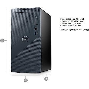 DELL 2023 Inspiron 3020 Tower Desktop Business Computer, 13th Gen Intel Core i7-13700, 64GB RAM, 2TB SSD, Intel UHD 770 Graphics, Bluetooth, WiFi, USB 3.1, Windows 11 Pro - Mist Blue