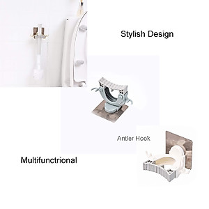 WAVALP Broom Holder Wall Mount with Command Hooks Heavy Duty Mops Holder Organizer with Command Strips Anti-Slip Home Storage and Organization Tool (White 6 pcs)