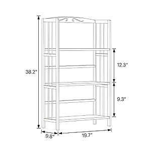 MoNiBloom 3-Tier Bookshelf Bookcase Multifunction Free-Standing Storage Shelf Plant Flower Stand for Living Room Bathroom Kitchen Home, Natural