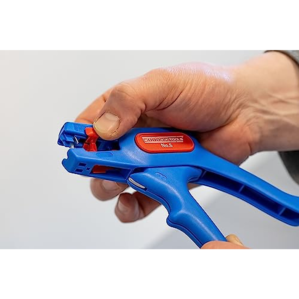 WEICON Wire Stripper No. 5 /Wire Stripper Adjustable 24-10 AWG (0.2-6.0 mm²) /Wire Stripping Pliers with Side Cutter up to 2.0 mm/for Round Cables