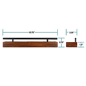 Ripple Creek Floating Shelf Spice Rack - Multipurpose Pantry, Kitchen & Bathroom Wall Mounted Organizer for Spices, Essential Oils - Rustic Wood Hanging Shelving for Home - Solid Pine