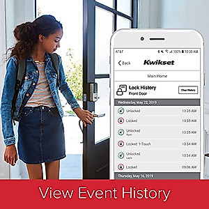 Kwikset 99390-001 Halo Wi-Fi Smart Lock Keyless Entry Electronic Touchscreen Deadbolt Featuring SmartKey Security, Satin Nickel