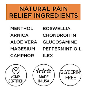 OMAX CryoFreeze Pain Relief Menthol Roll On, Arthritis Pain Relief, Back Pain Relief, Muscle & Joint Pain Relief, Arnica, Made in USA (3 fl oz)