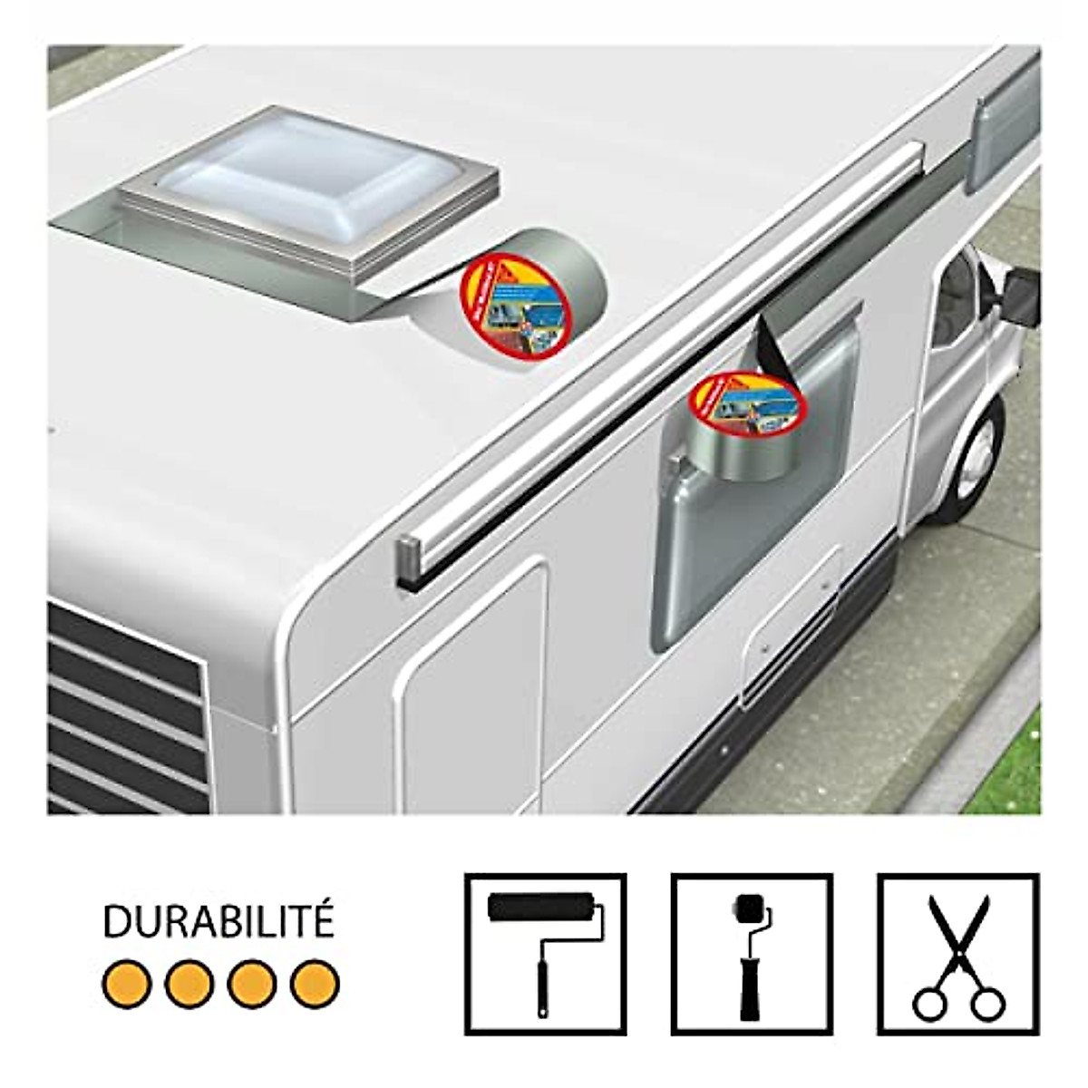 Sika Multiseal, Tear-resistant self-adhesive sealing strip, 200mm x 10m, Gray