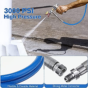 Enhon 4 ft Airless Paint Spray Extension Hose Compatible with Graco 247338, 3/16 ID High Pressure Paint Spray Whip Hose, 3000 PSI Flexible Extended Wall Painting Tube
