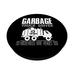 Garbage Truck Driver Joke Trucks Recycling Waste Bin RCV PopSockets Swappable PopGrip