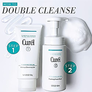 Curel Japanese Skin Care Makeup Cleansing Gel, Gentle Facial Cleanser for Dry, Sensitive Skin, pH-Balanced and Fragrance-Free Japanese Skincare, 4.5 oz (Step 1 of 2-Step Skincare)