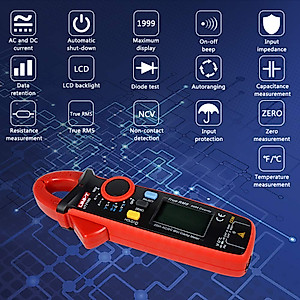 UNI-T UT210D Digital AC/DC Current Voltage Resistance Capacitance Clamp Meter