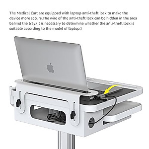 BEWISER Medical Cart Mobile Trolley Cart Height Adjustable Easy Installation Pallet Cart with Oral Scanner Holder Laptop Workstation（MTO-3）