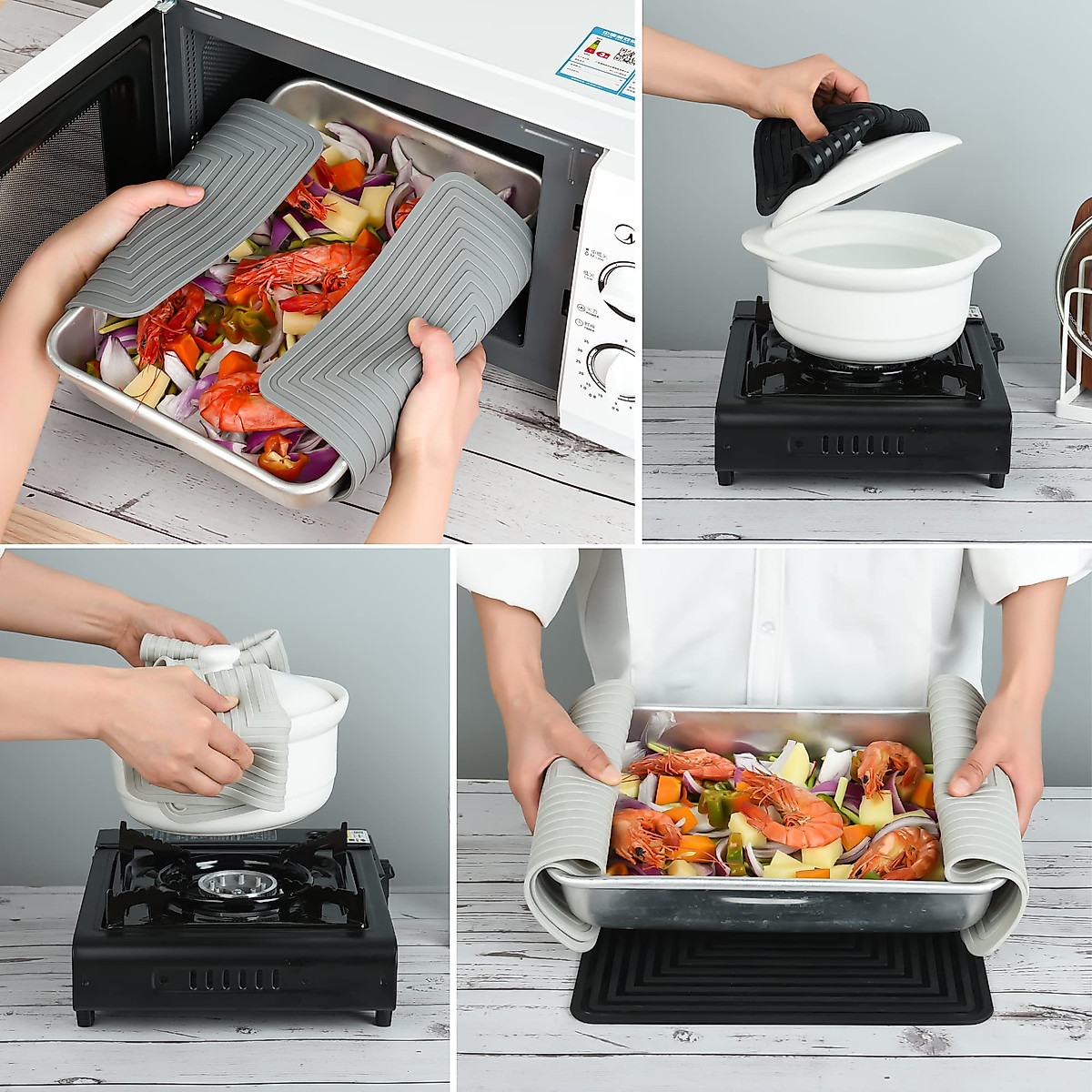 SPUVGVC Silicone Trivets for Dishes-Trivets for Hot Pots and Pans-Heat Resistant Mat for Countertops, Kitchen Small Dish Drying Mat, Silicone Pot Holders-Hot Pads for Kitchen Set 2 Teal