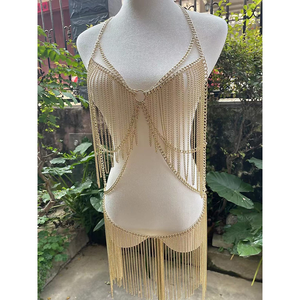 Allison Jennie Women's Sexy Suit Body Chain (010-Gold Colour)